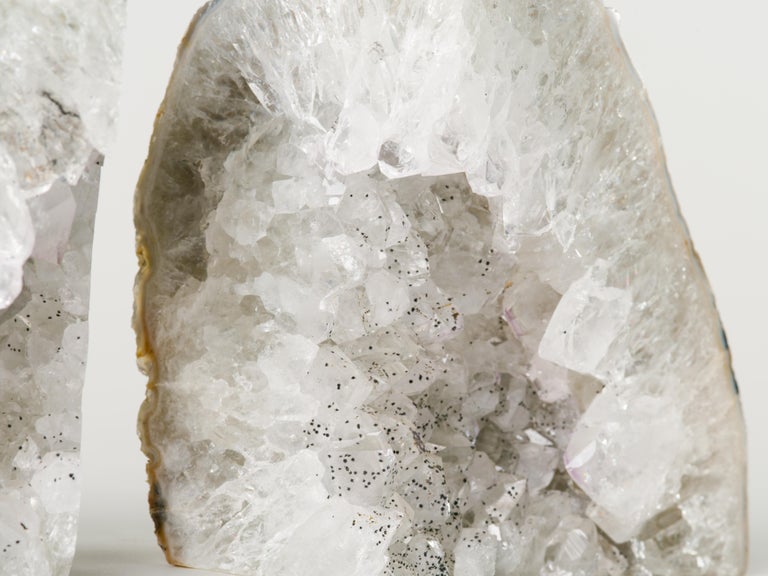Pair of Large Organic Quartz Crystal Geode Bookends at 1stDibs | large ...