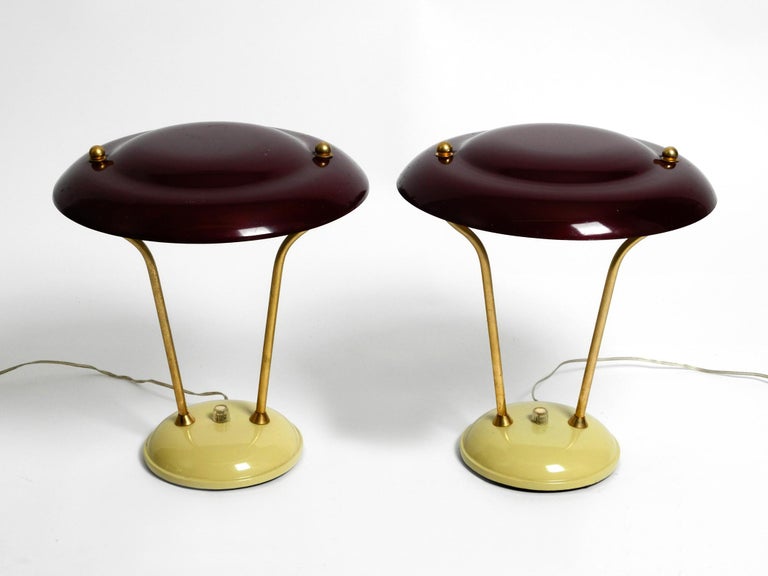 Pair of Large Original Italian Mid-Century Modern Table Lamps with ...