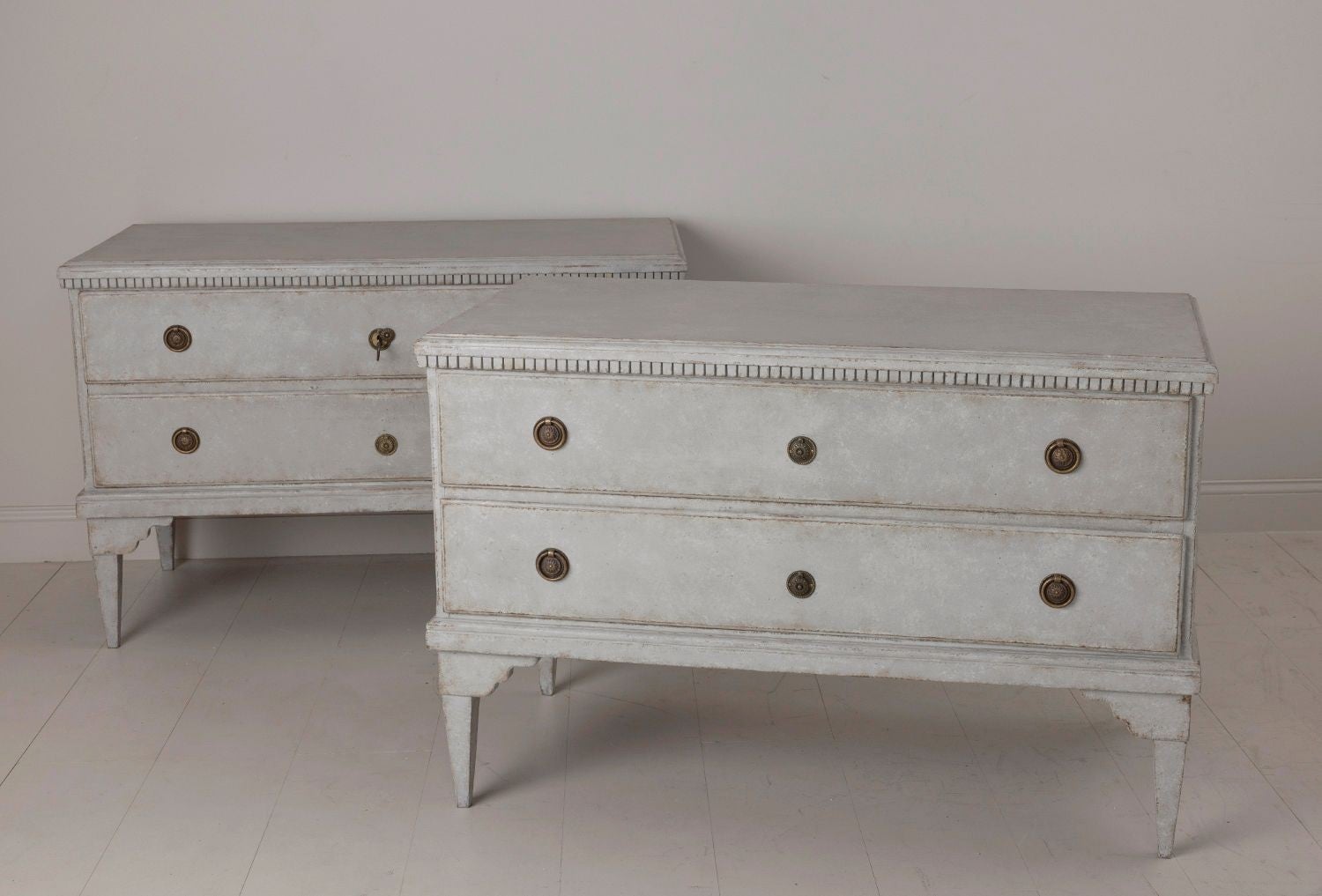 Pair of Large Painted Swedish Gustavian Chests, 18th Century For Sale ...