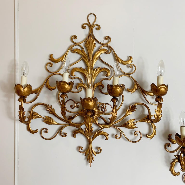 Pair of Large Palladio Wall Sconce''s, Italy, 1960s For Sale at 1stDibs