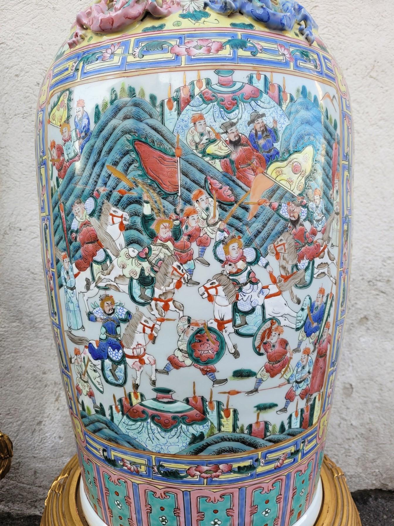 Pair Of Large Porcelain Vases (1 Meter), Canton, 20th Century For Sale ...