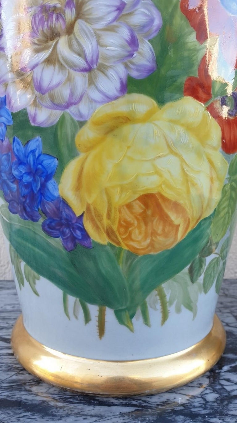 Pair of Large Porcelain Vases, Mid Xixth Century For Sale at 1stDibs