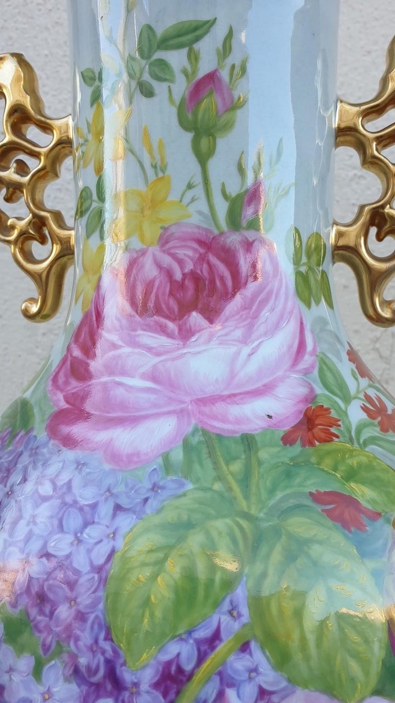 Pair of Large Porcelain Vases, Mid Xixth Century For Sale at 1stDibs