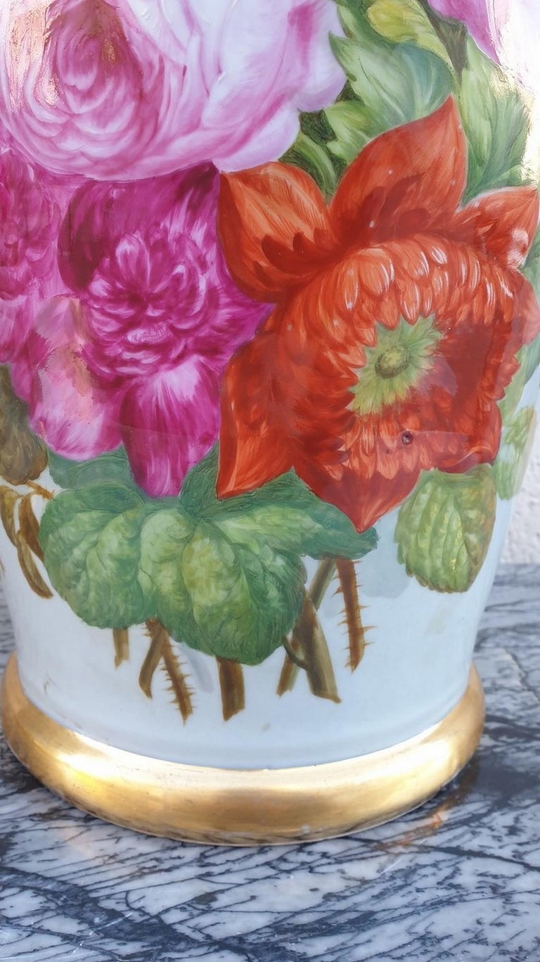 Pair of Large Porcelain Vases, Mid Xixth Century For Sale at 1stDibs