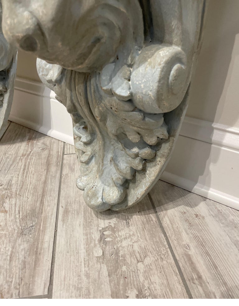 Pair of Large Rams Head Wall Brackets For Sale at 1stDibs
