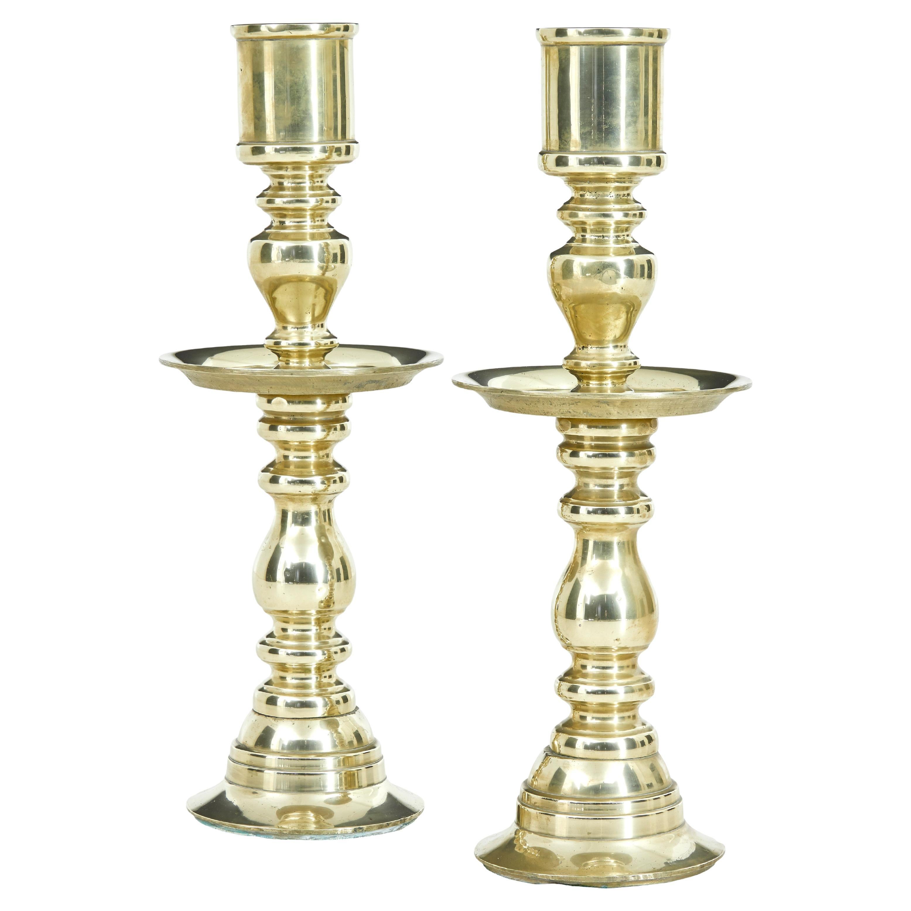 Pair of Large Wood Candlesticks For Sale at 1stDibs