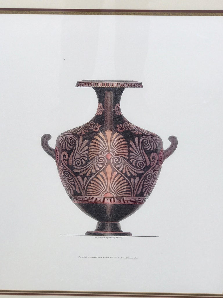Pair of Large Scale Neoclassical Etruscan Urn Prints After Henry Moses ...