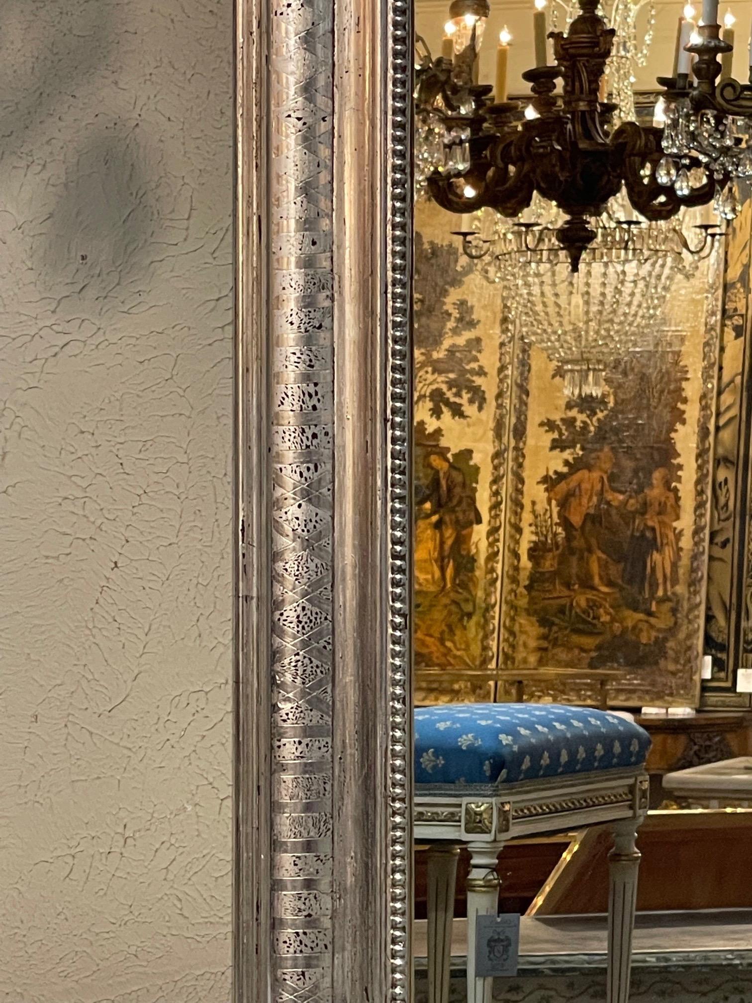 Pair of Large Scale Silver Louis Philippe Mirrors For Sale at 1stDibs