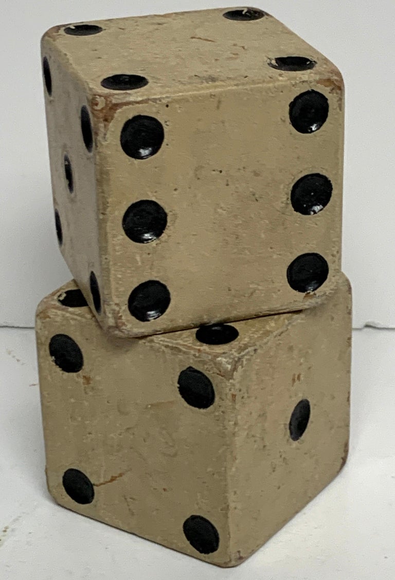 Pair of Large Scale Vintage Wooden Casino Dice For Sale at 1stDibs ...