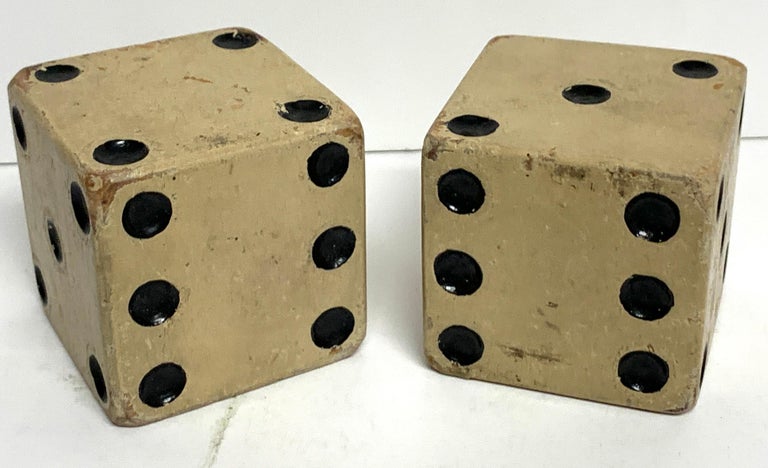 Pair of Large Scale Vintage Wooden Casino Dice For Sale at 1stDibs ...