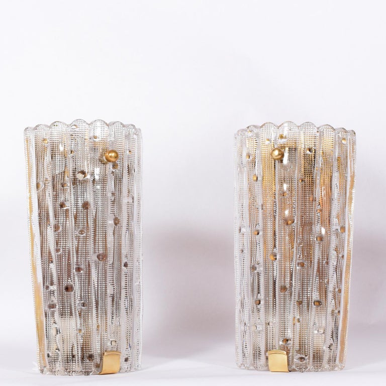 Pair of Large Sconces by Carl Fagerlund for Orrefors For Sale at 1stDibs