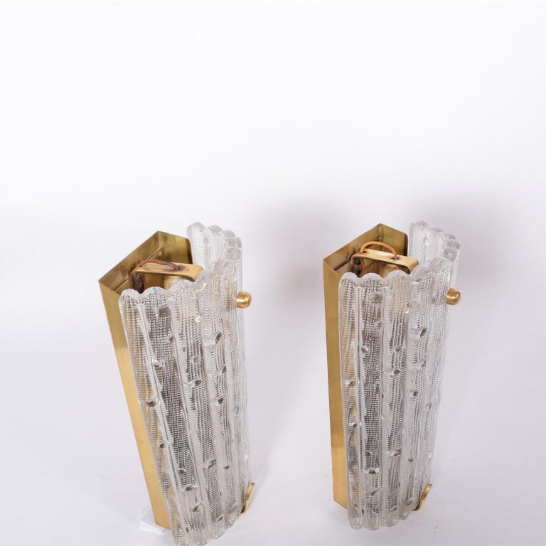 Pair of Large Sconces by Carl Fagerlund for Orrefors For Sale at 1stDibs