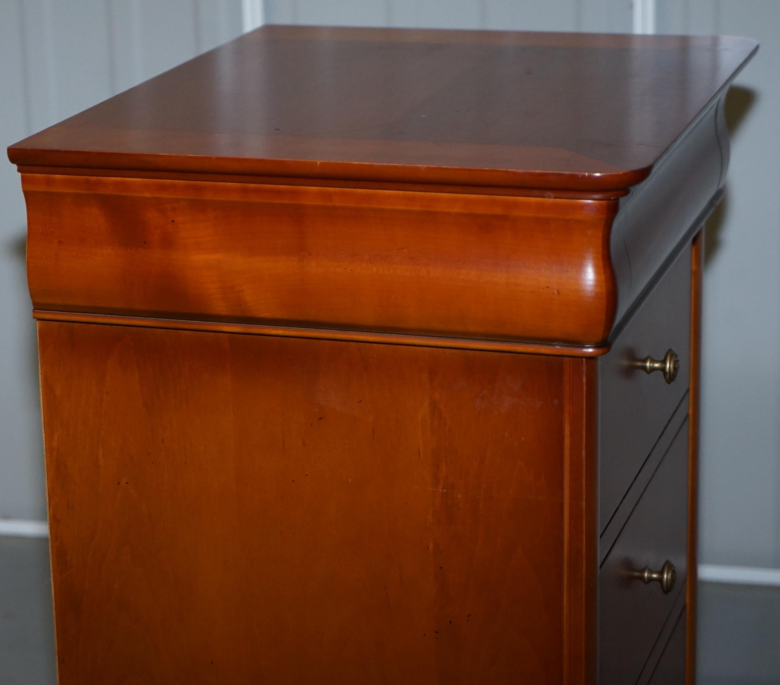 Pair of Large Solid Cherry Wood Bedside Table Chest of Drawers Part of ...