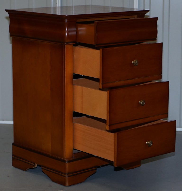 Pair of Large Solid Cherry Wood Bedside Table Chest of Drawers Part of ...