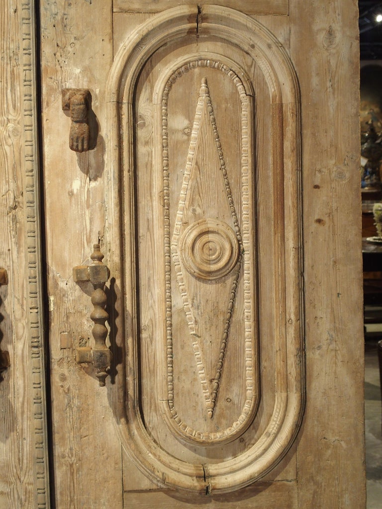 Pair of Large Stripped Antique Entry Doors from Cairo, Egypt, circa ...