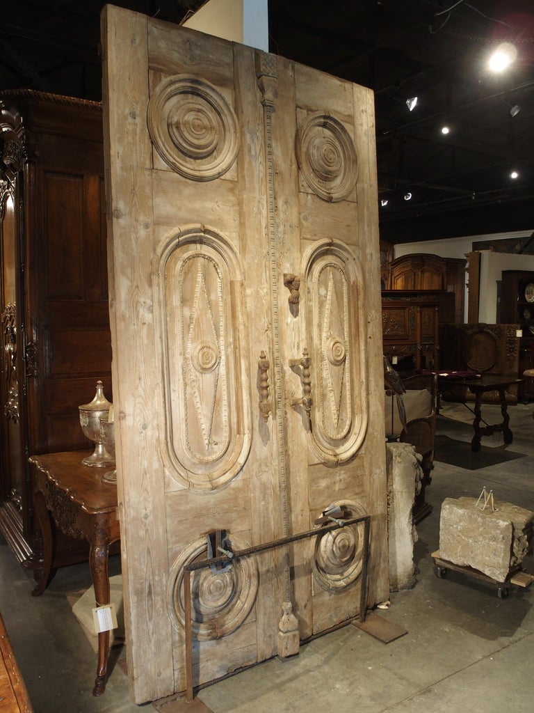 Pair of Large Stripped Antique Entry Doors from Cairo, Egypt, circa ...