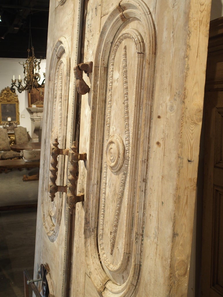 Pair of Large Stripped Antique Entry Doors from Cairo, Egypt, circa ...