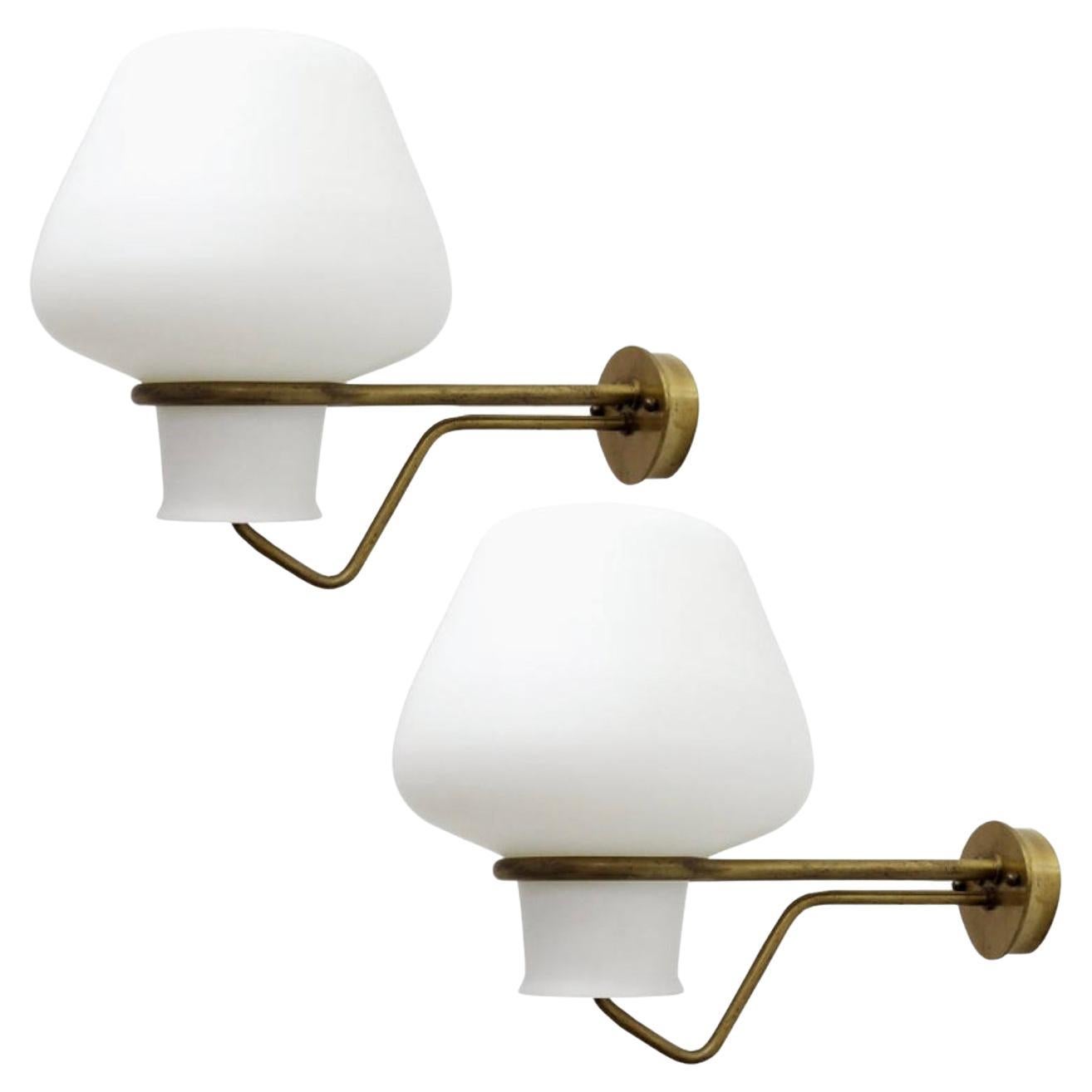 Pair of Large Swedish Wall Lights by Gunnar Asplund for ASEA, 1950 For ...