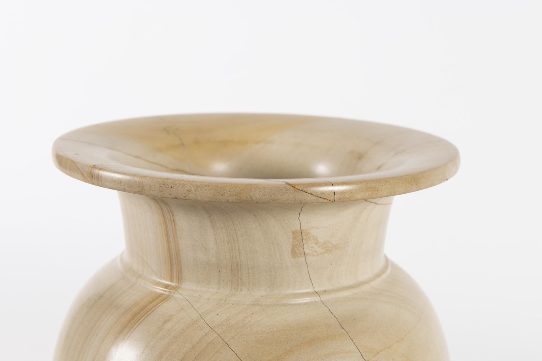 Pair of Large Teak Wood Marble Vases For Sale at 1stDibs | marble vase ...