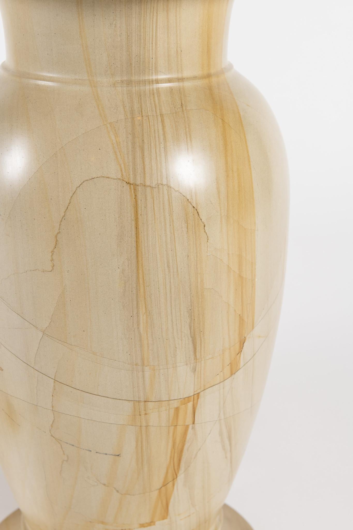 Pair of Large Teak Wood Marble Vases For Sale at 1stDibs | marble vase ...