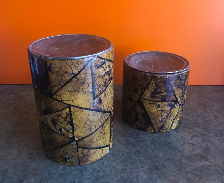 Pair of Large Tortoise Shell Candleholders by Maitland Smith For Sale ...