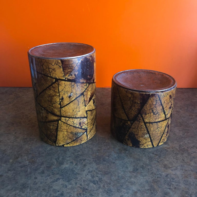Pair of Large Tortoise Shell Candleholders by Maitland Smith For Sale ...