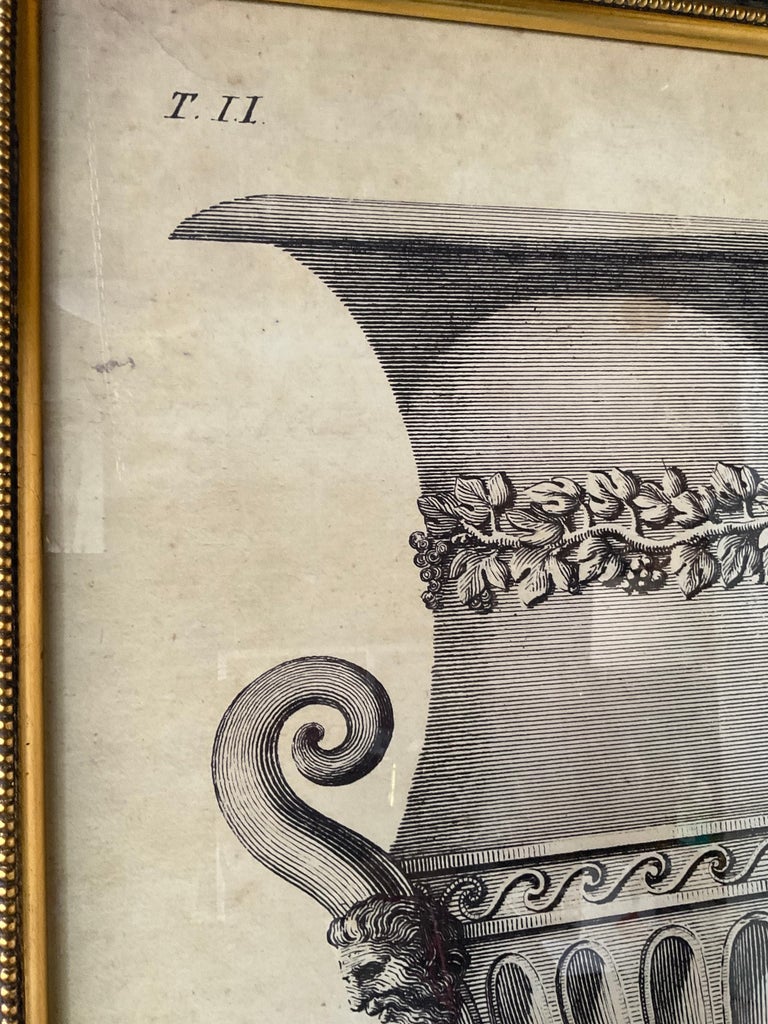 Pair of Large Urn Prints in Custom Frames For Sale at 1stDibs