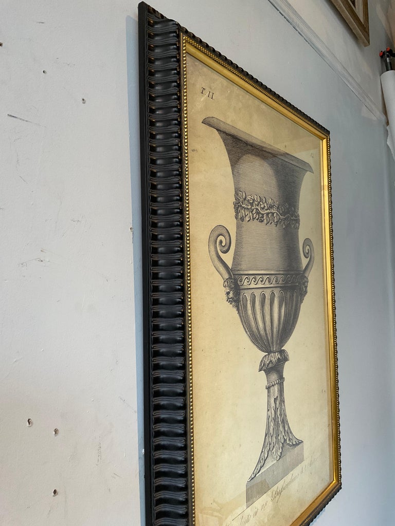 Pair of Large Urn Prints in Custom Frames For Sale at 1stDibs