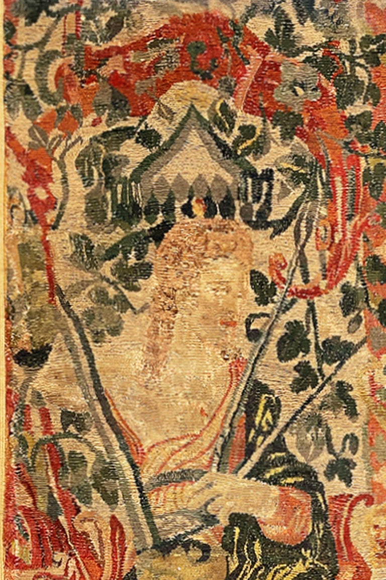 Pair of Late 16th Century Brussels Tapestry Panels, Vertical, w/ Women ...