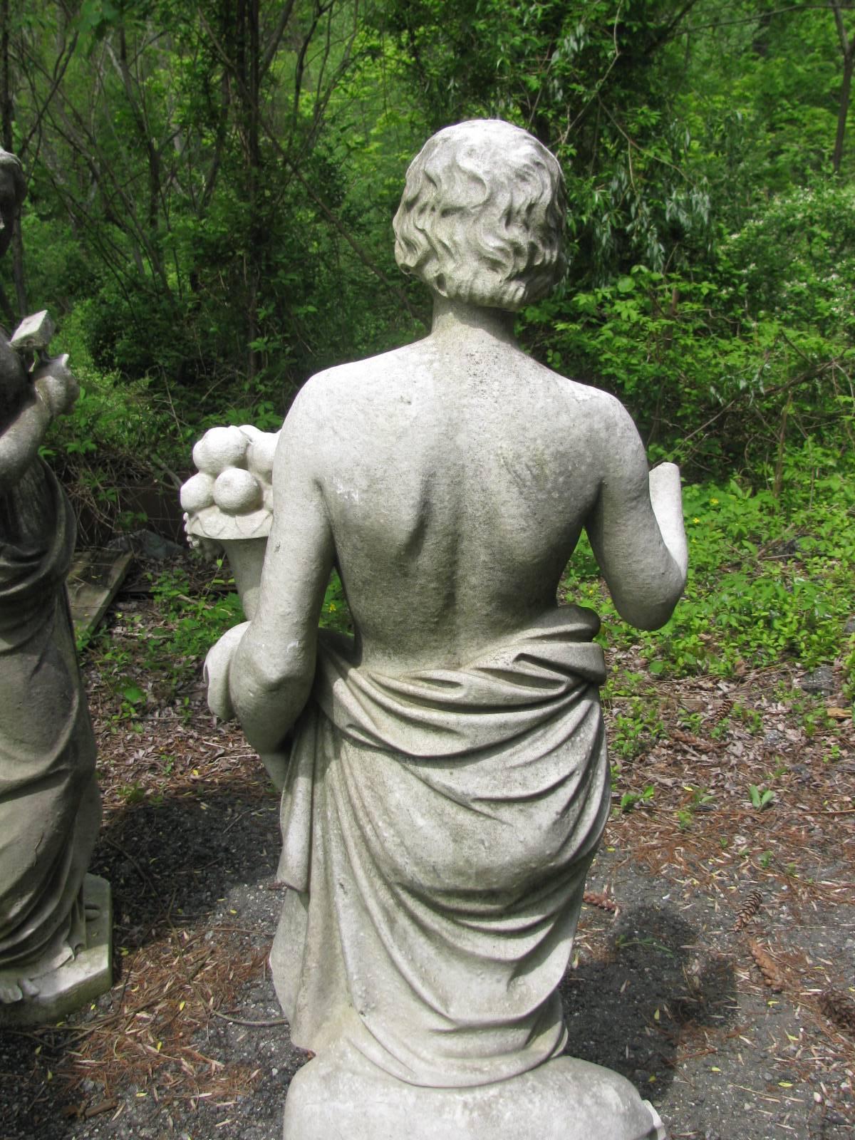 Pair of Late 18th Century Lifesize Italian Marble Statues at 1stDibs