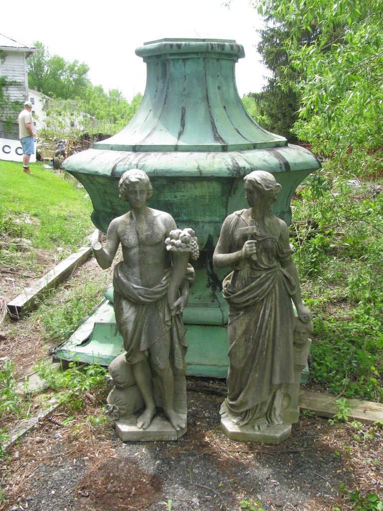 Pair of Late 18th Century Lifesize Italian Marble Statues at 1stDibs
