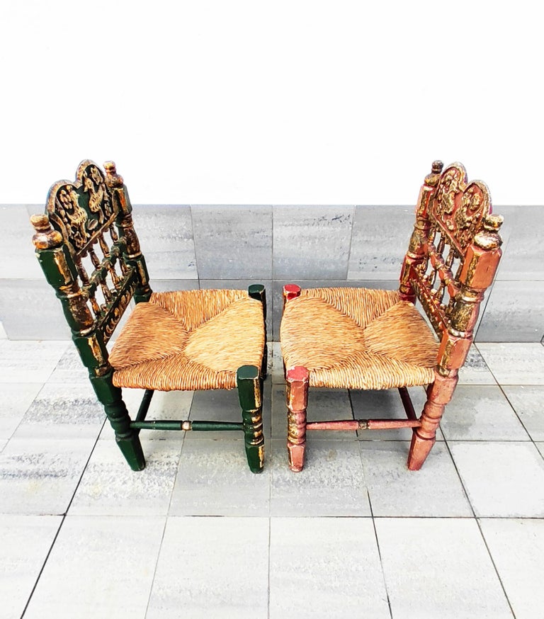 Pair of Late 18th Century Spanish Side Chairs For Sale at 1stDibs