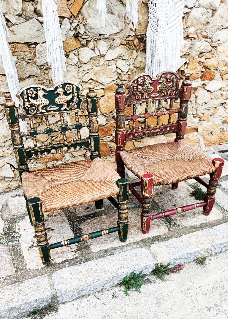 Pair of Late 18th Century Spanish Side Chairs For Sale at 1stDibs