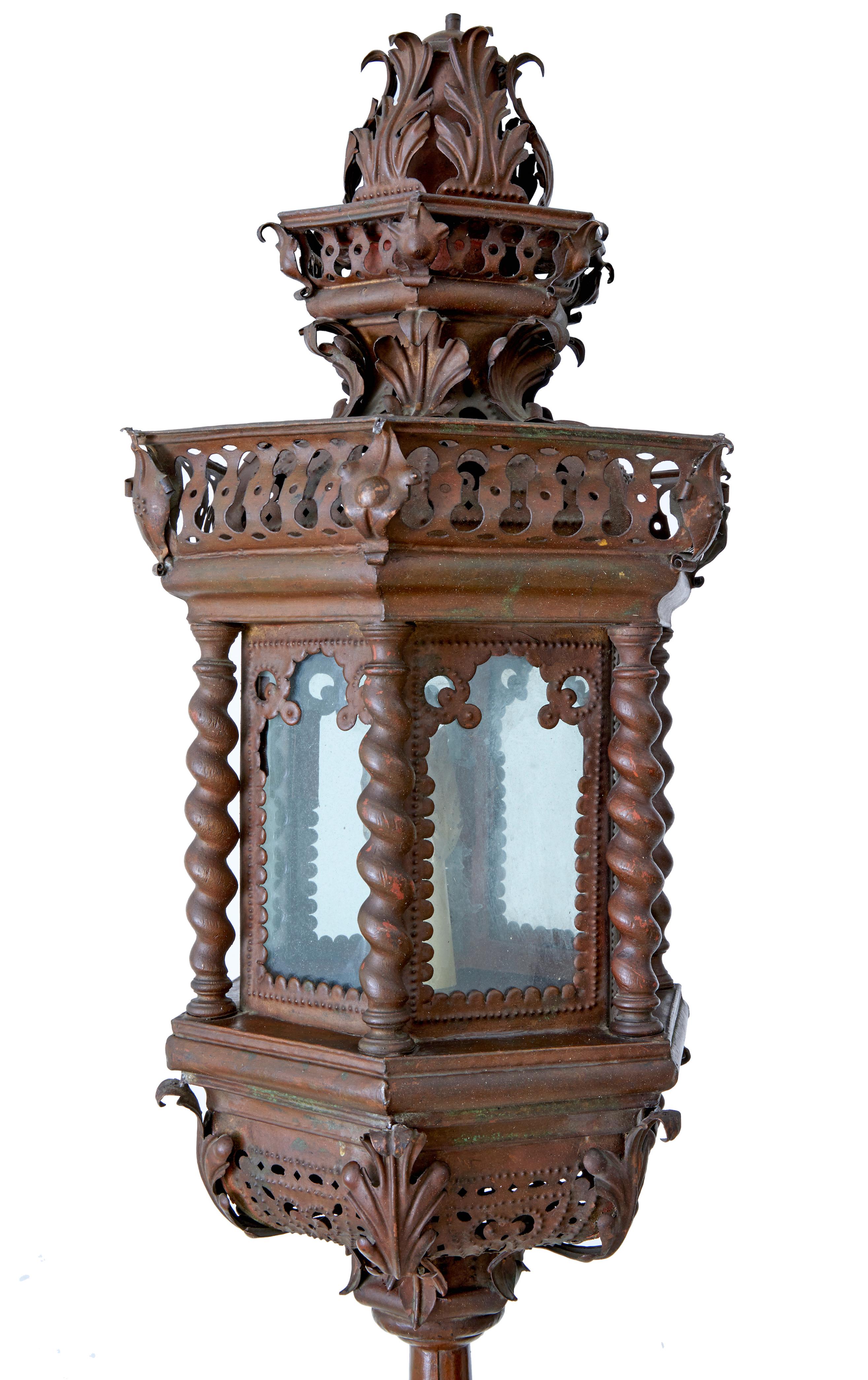 Pair of Late 19th Century Copper Venetian Lamps on Poles For Sale at ...