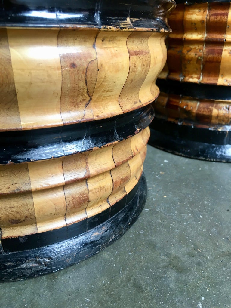 Pair of Late 19th Century Dutch Fruitwood Ebonized Peat Buckets Brass ...