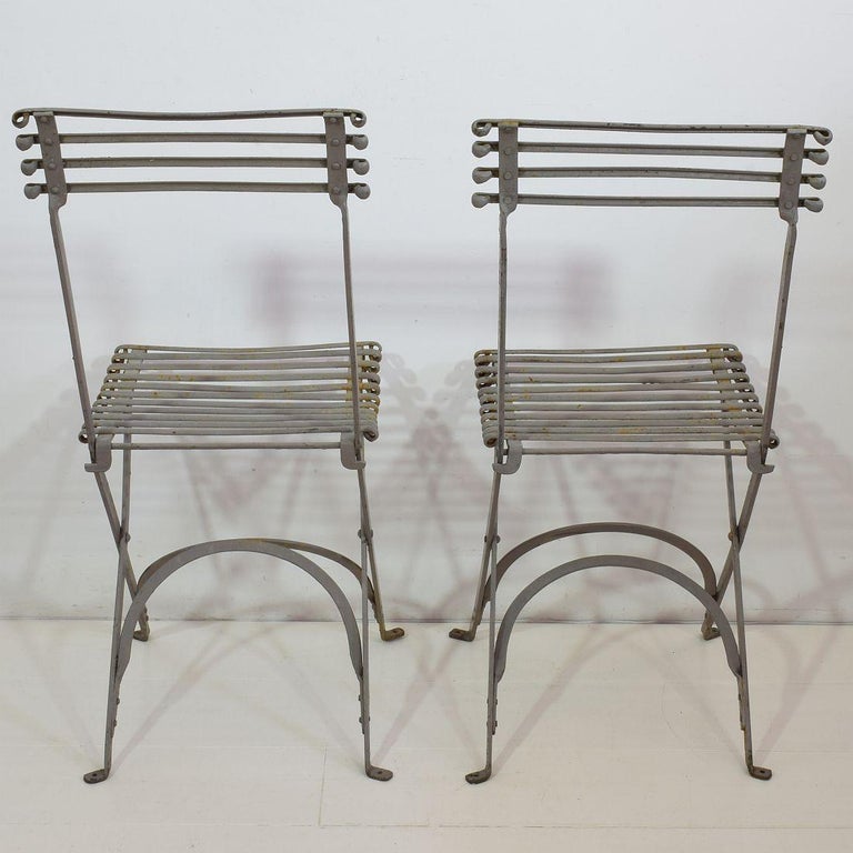Pair of Late 19th Century French Arras Style Iron Folding Garden Chairs ...