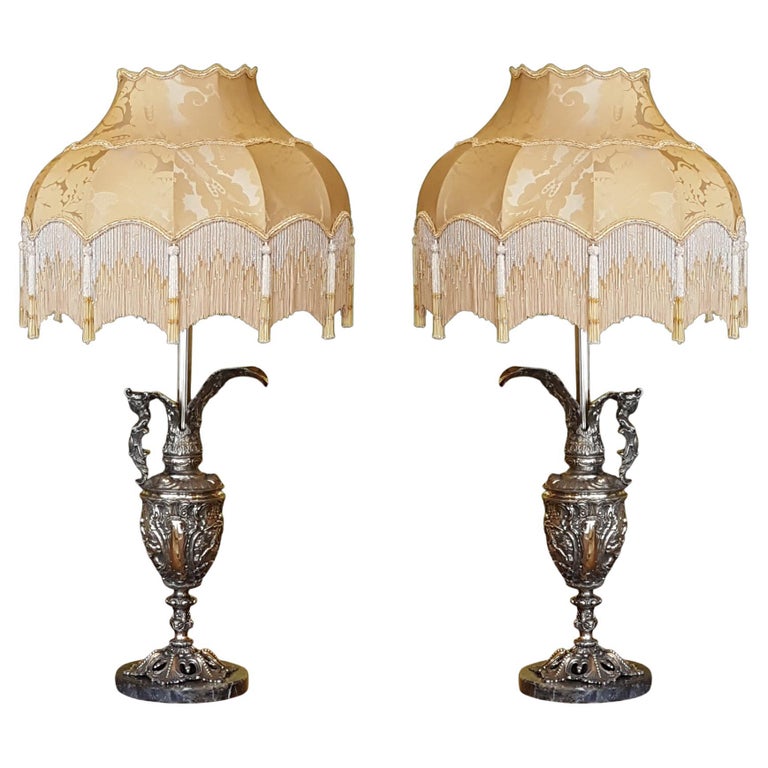 Pair of Late 19th Century Gilt Ewer Lamps For Sale at 1stDibs