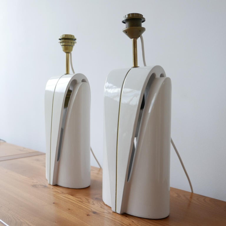 Pair of Late 20th Century Ceramic Double Bulb Table Lamps For Sale at ...