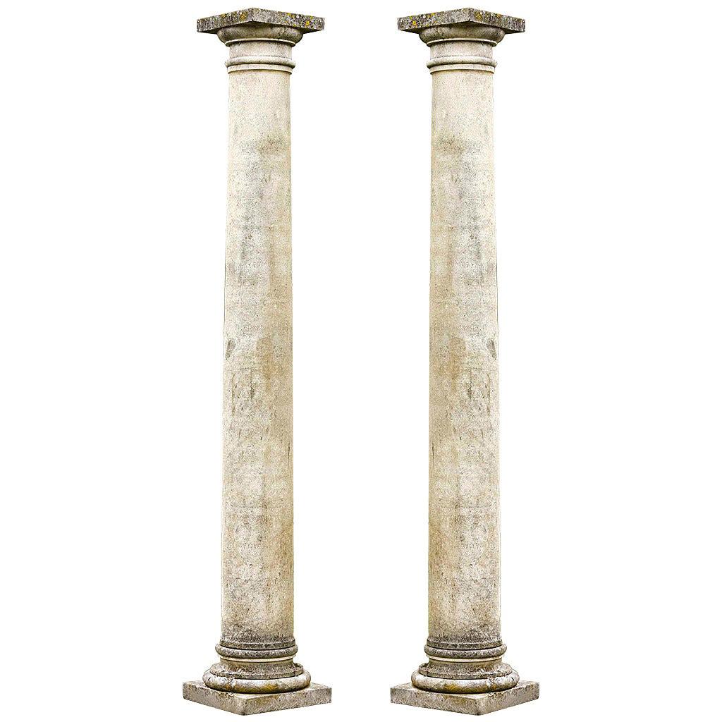 Pair of Late 20th Century Stone Columns at 1stDibs