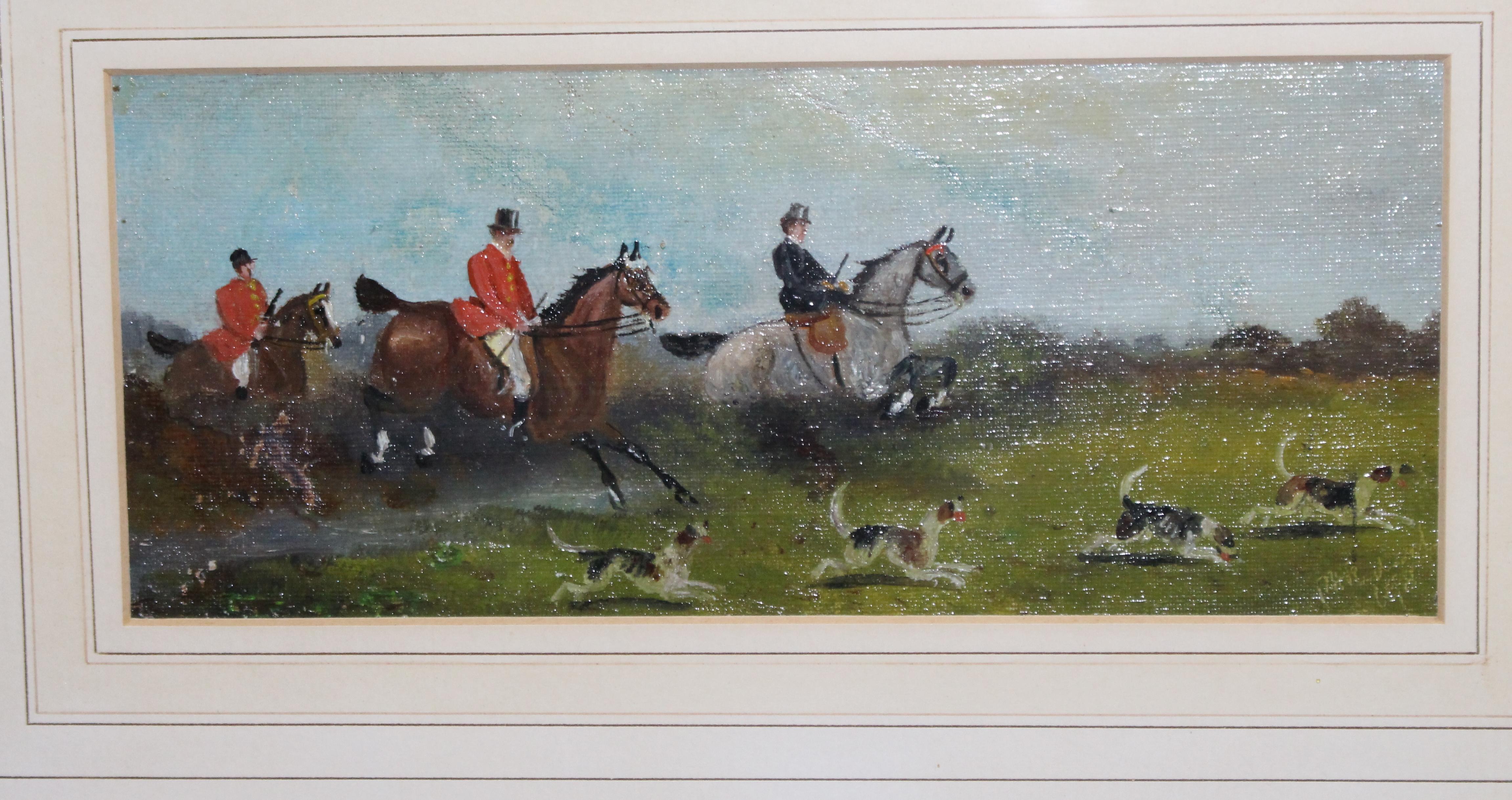 Pair of Late Victorian Fox Hunting Paintings For Sale at 1stDibs