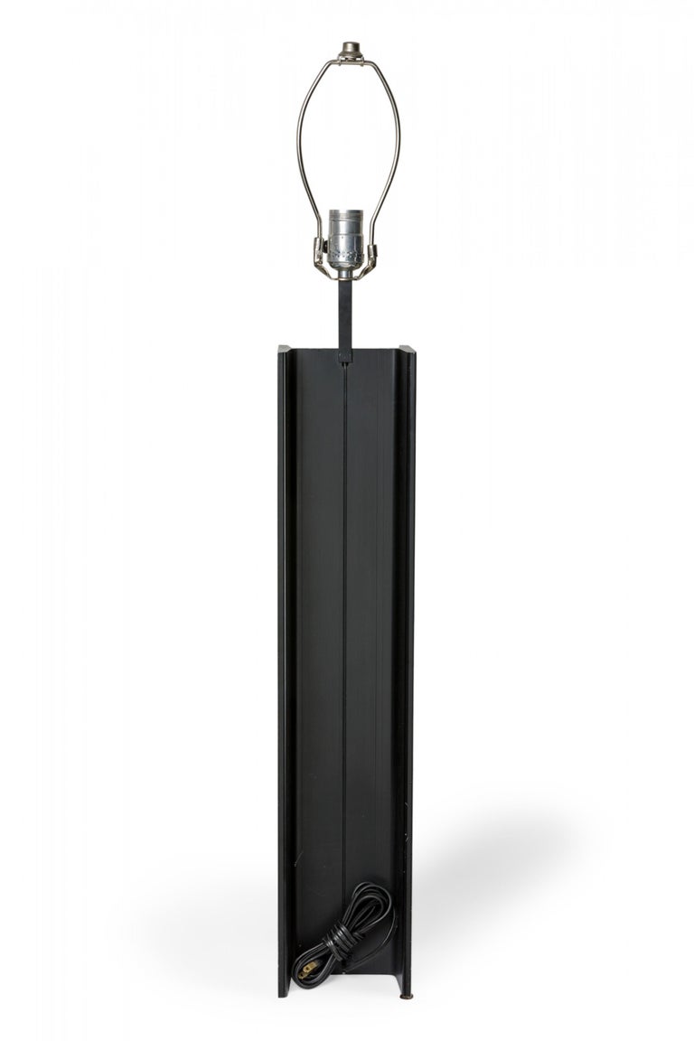 Pair of Laurel Lamp Company I-Beam Design Satin Steel Table Lamps For ...