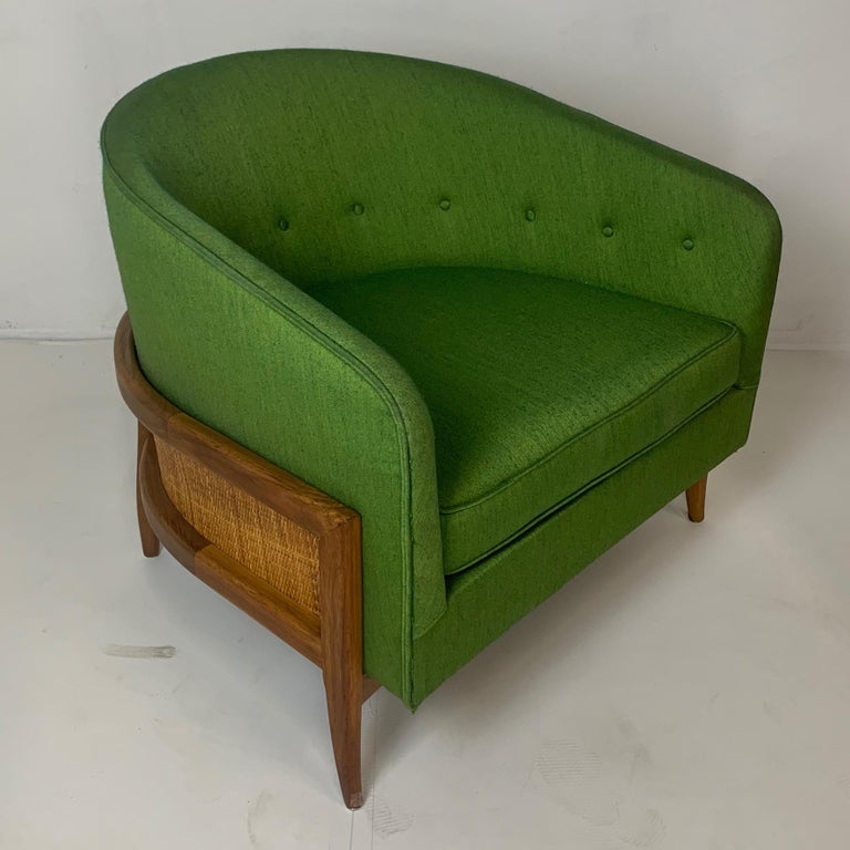 Pair of Lawrence Peabody Walnut Frame Stilted Floating Lounge Bucket ...