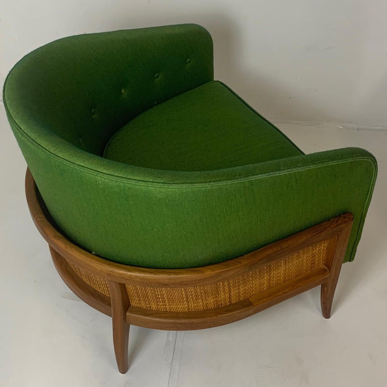 Pair of Lawrence Peabody Walnut Frame Stilted Floating Lounge Bucket ...