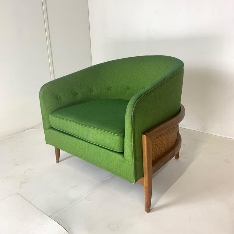 Pair of Lawrence Peabody Walnut Frame Stilted Floating Lounge Bucket ...