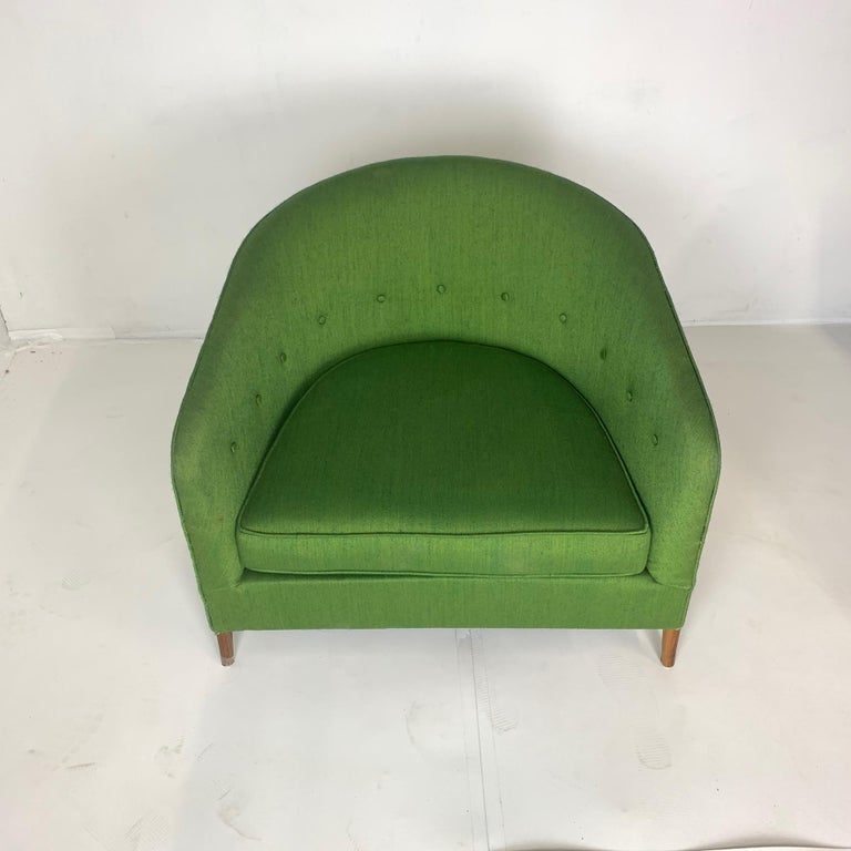 Pair of Lawrence Peabody Walnut Frame Stilted Floating Lounge Bucket ...