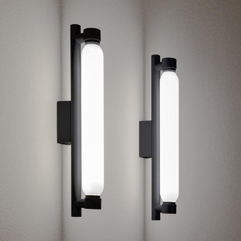 Pair of Le Corbusier 'La Roche' Opaline Glass Wall Lamps for NEMO in ...