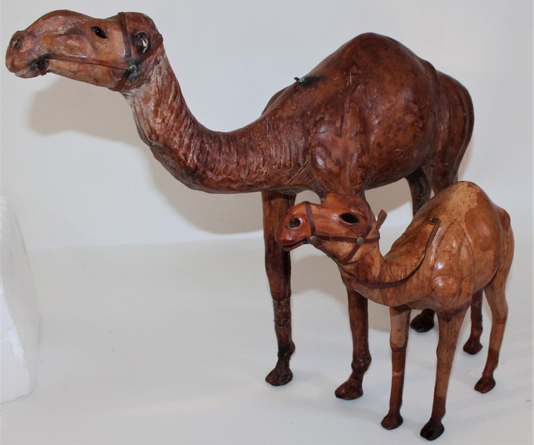 Pair of Hand Made Leather Camels at 1stDibs