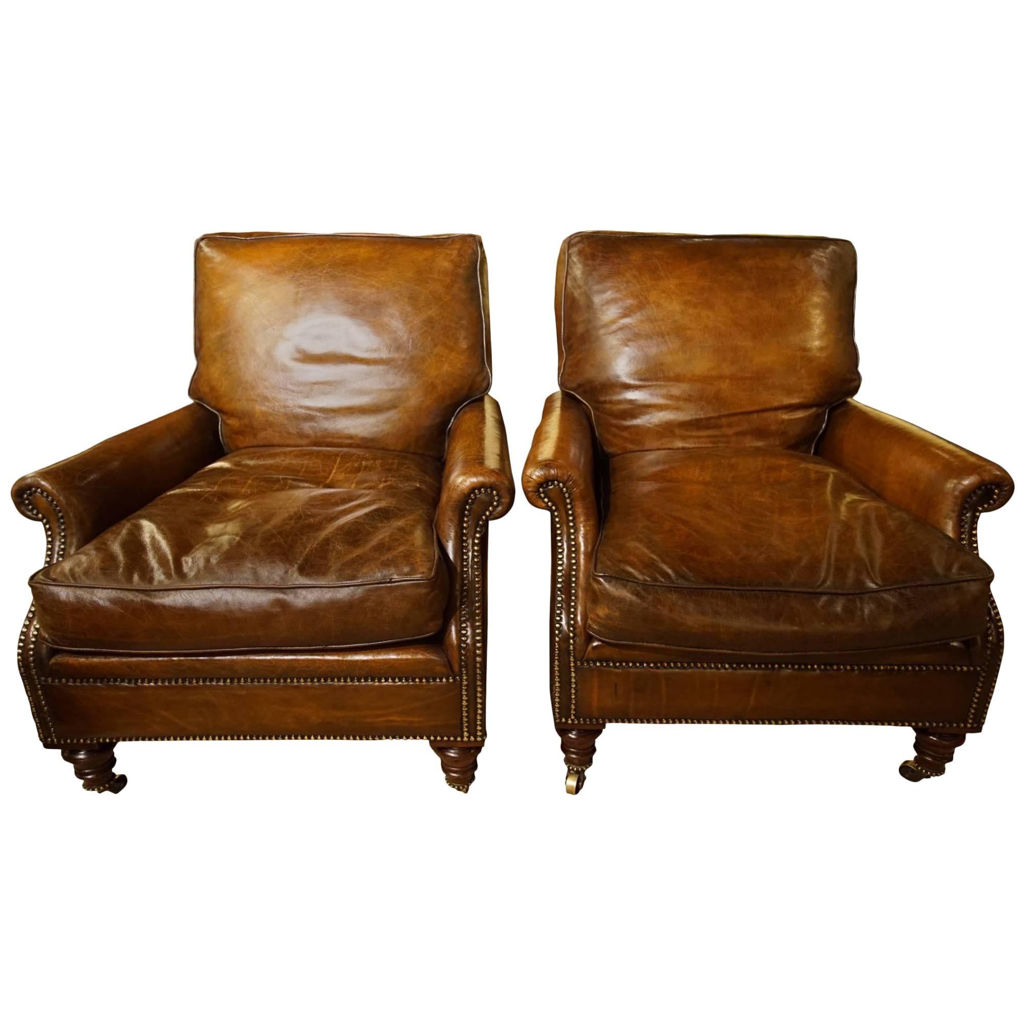 Pair of Leather Chairs For Sale at 1stDibs