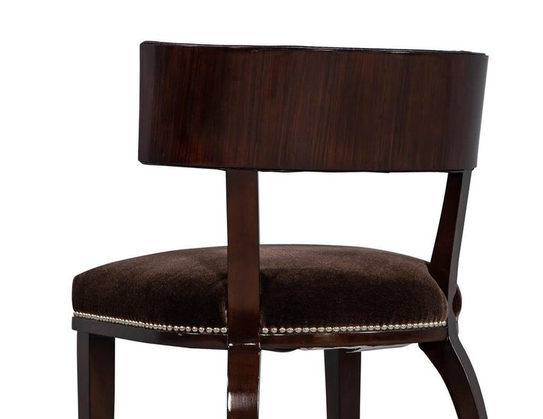 Pair of Leather Curved Back Side Chairs at 1stDibs