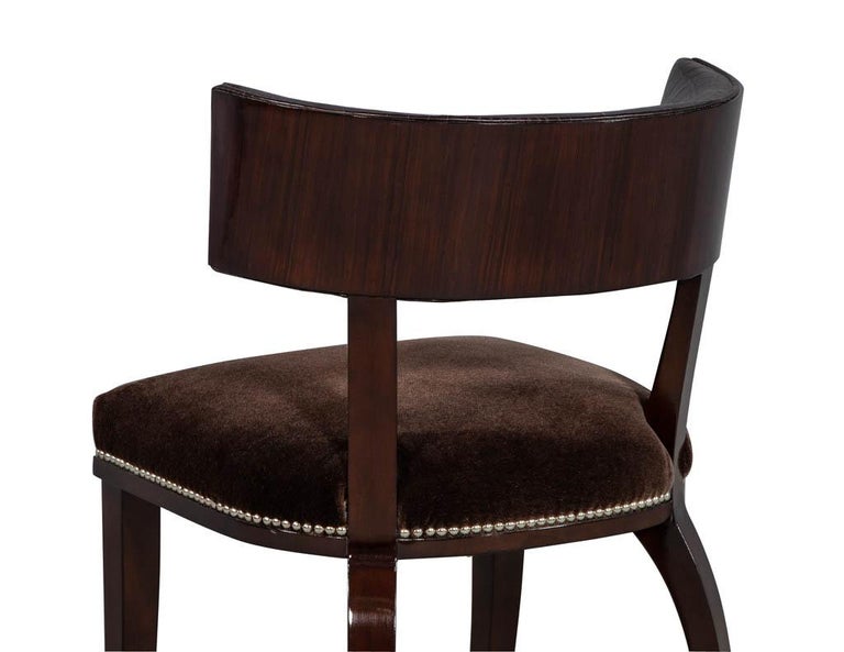 Pair of Leather Curved Back Side Chairs at 1stDibs